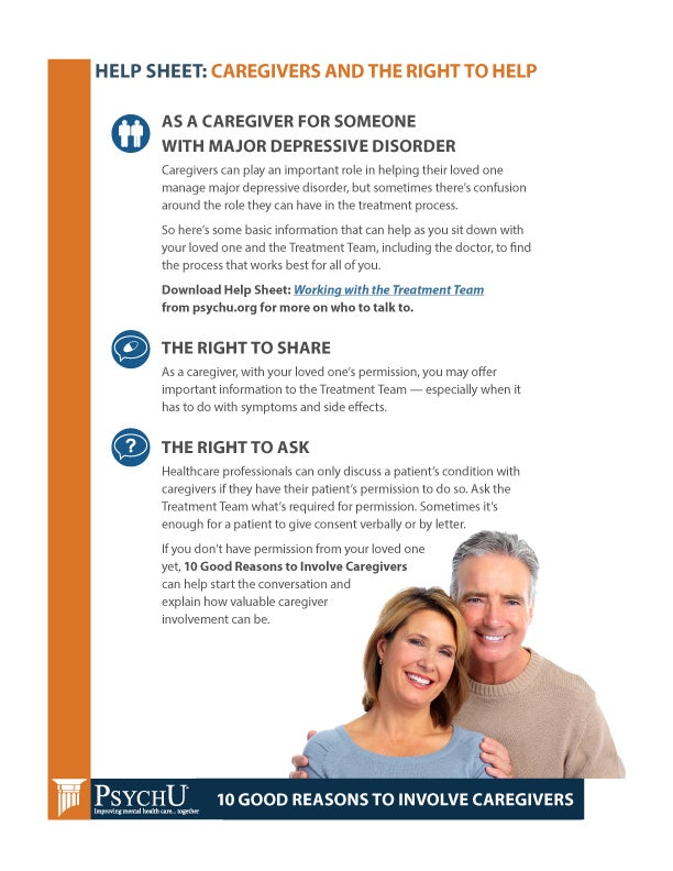 Caregivers & The Right To Help: Major Depressive Disorder - PsychU