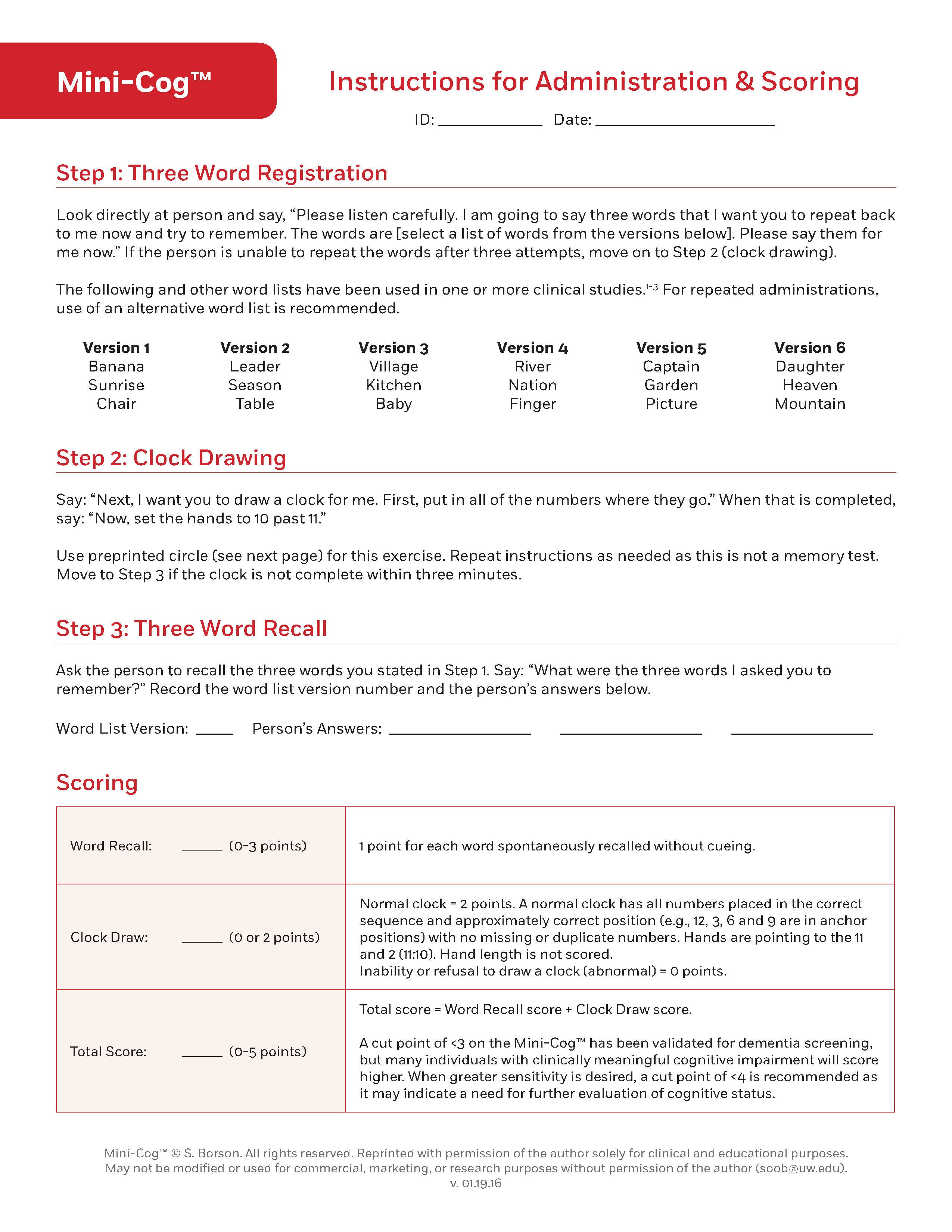 Mini-Cog™ - PsychU